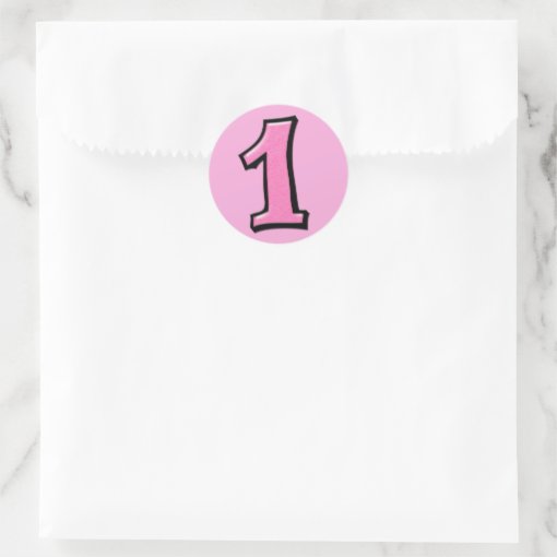 Silly Numbers 1 pink Sticker | Zazzle