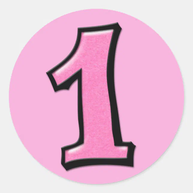 Silly Numbers 1 pink Sticker | Zazzle
