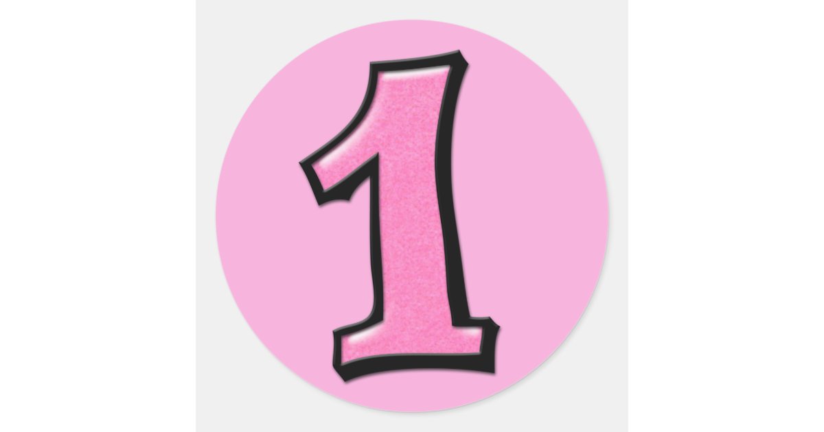 Silly Numbers 1 pink Sticker | Zazzle