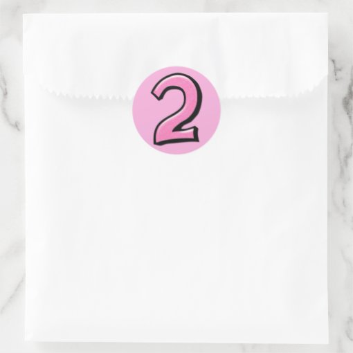 Silly Numbers 2 pink Sticker | Zazzle