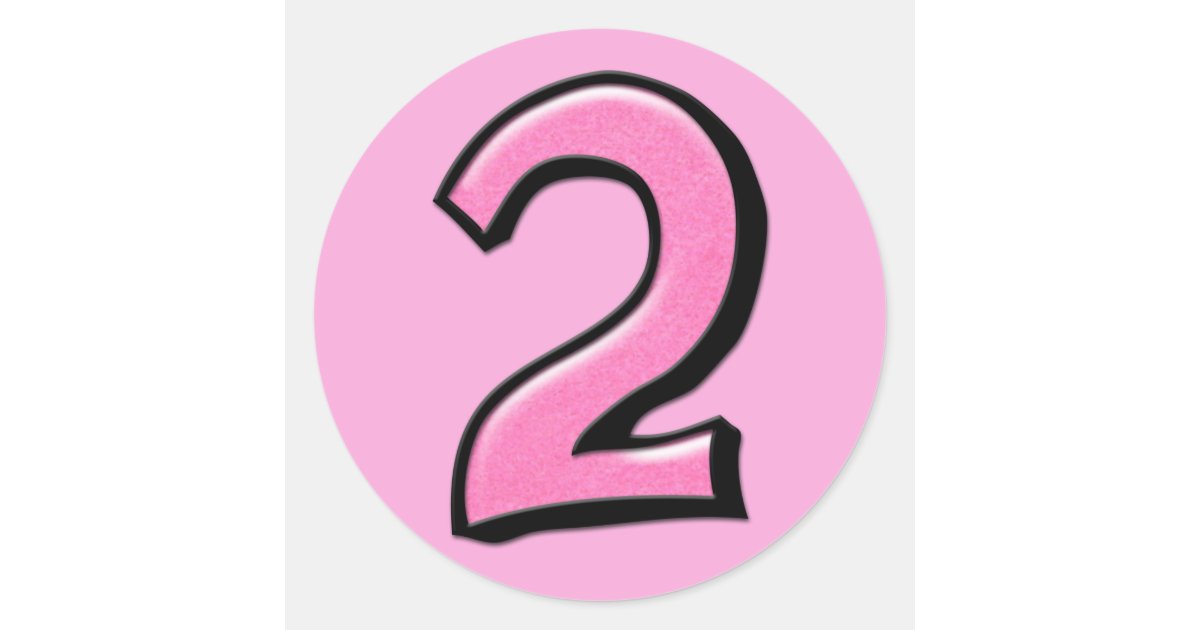 Silly Numbers 2 pink Sticker | Zazzle