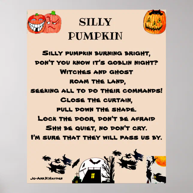 SILLY PUMPKIN POSTER | Zazzle