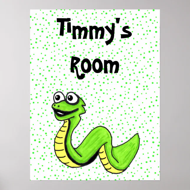 Silly Smiling Cartoon Snake Poster | Zazzle