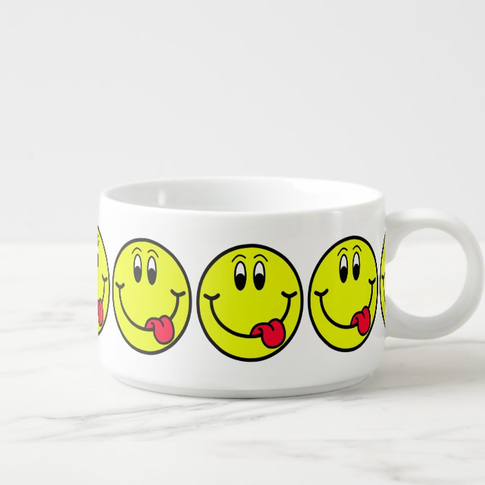 Silly Smiling Face Emoji Chili Bowl or Cereal Bowl | Zazzle.com