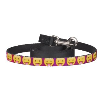 Silly Tongue Out Emoji Dog Leash | Zazzle