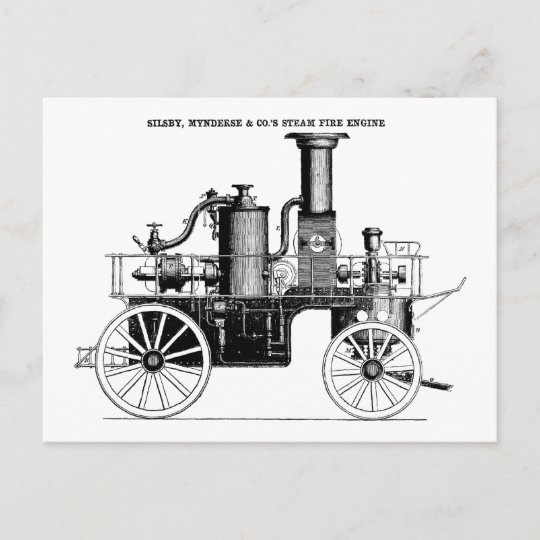 Silsby 1858 Steam Fire Engine Postcard | Zazzle.com