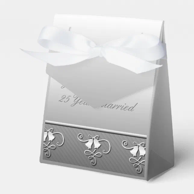 Silver 25th Anniversary Favor Box | Zazzle