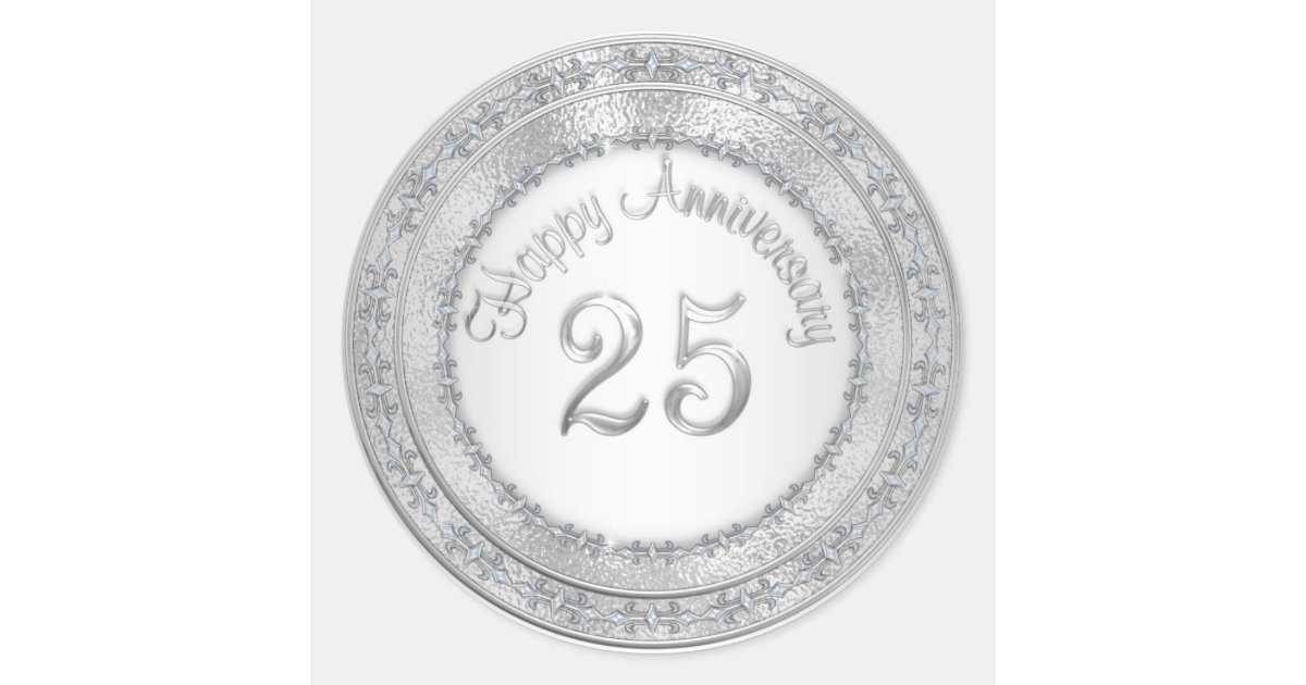 Silver 25th Anniversary Labels | Zazzle
