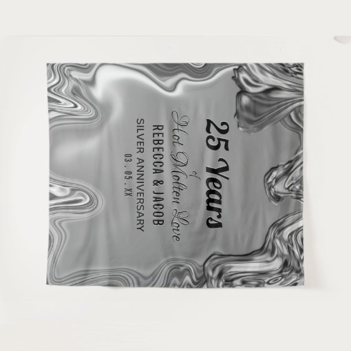 Silver 25th Wedding Anniversary Backdrop | Zazzle
