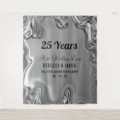 Silver 25th Wedding Anniversary Backdrop | Zazzle