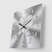 Silver 25th Wedding Anniversary Clocks | Zazzle