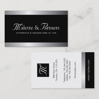 Silver and Black Business Cards | Zazzle