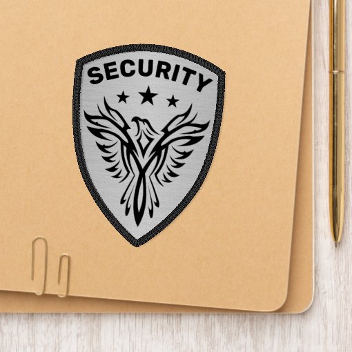 Silver and Black Eagle Security Patch | Zazzle