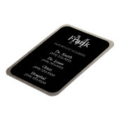 Silver and Black Important Phone Numbers Magnet | Zazzle