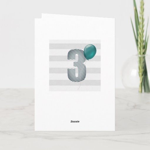 Silver and Blue 3rd Birthday Card | Zazzle