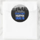 Silver and Blue Drippin Swag 16 Birthday Classic Round Sticker | Zazzle
