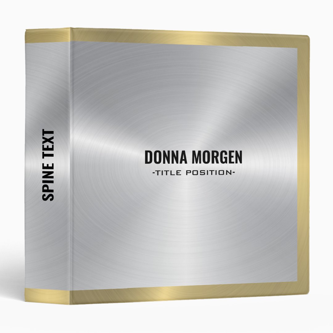 Silver and gold metallic texture 3 ring binder | Zazzle
