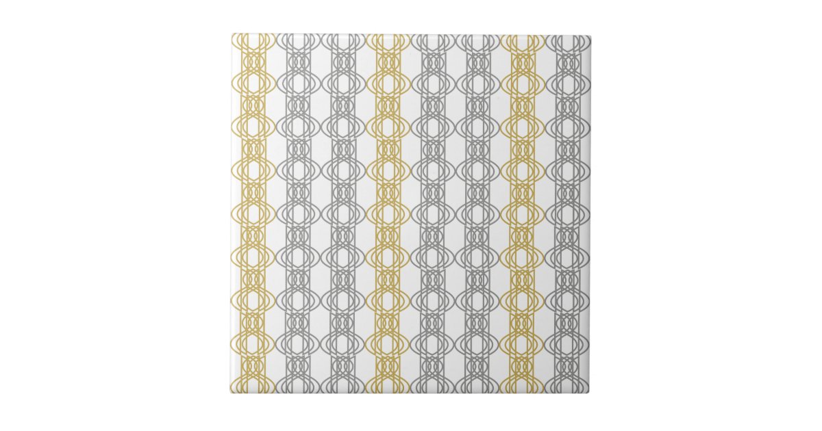 Silver and Gold Pattern Ceramic Tile | Zazzle