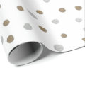 Silver and Gold Polka Dots Wrapping Paper | Zazzle