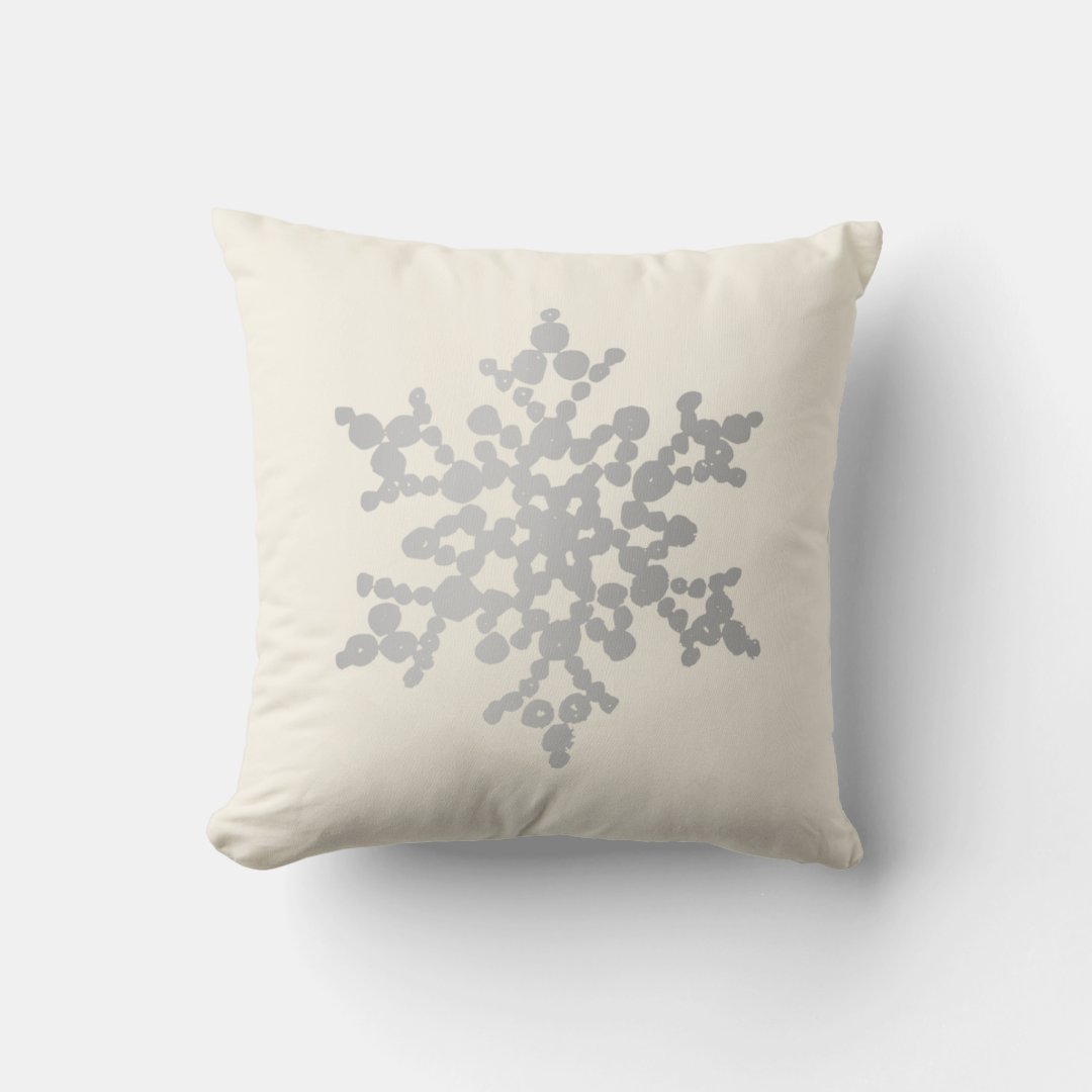 Silver and Gold Snowflake Christmas Throw Pillow | Zazzle