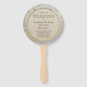 Silver and Gold Wedding Program Hand Fan | Zazzle