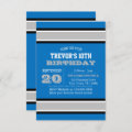 Silver and Light Blue Team Birthday Invitation | Zazzle