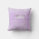 Silver and Light Purple Roses Mis Quince Anos Throw Pillow | Zazzle