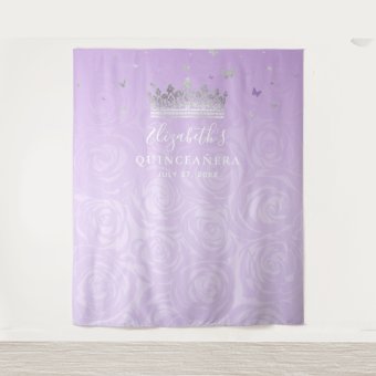 Silver and Light Purple Roses Photo Backdrop | Zazzle
