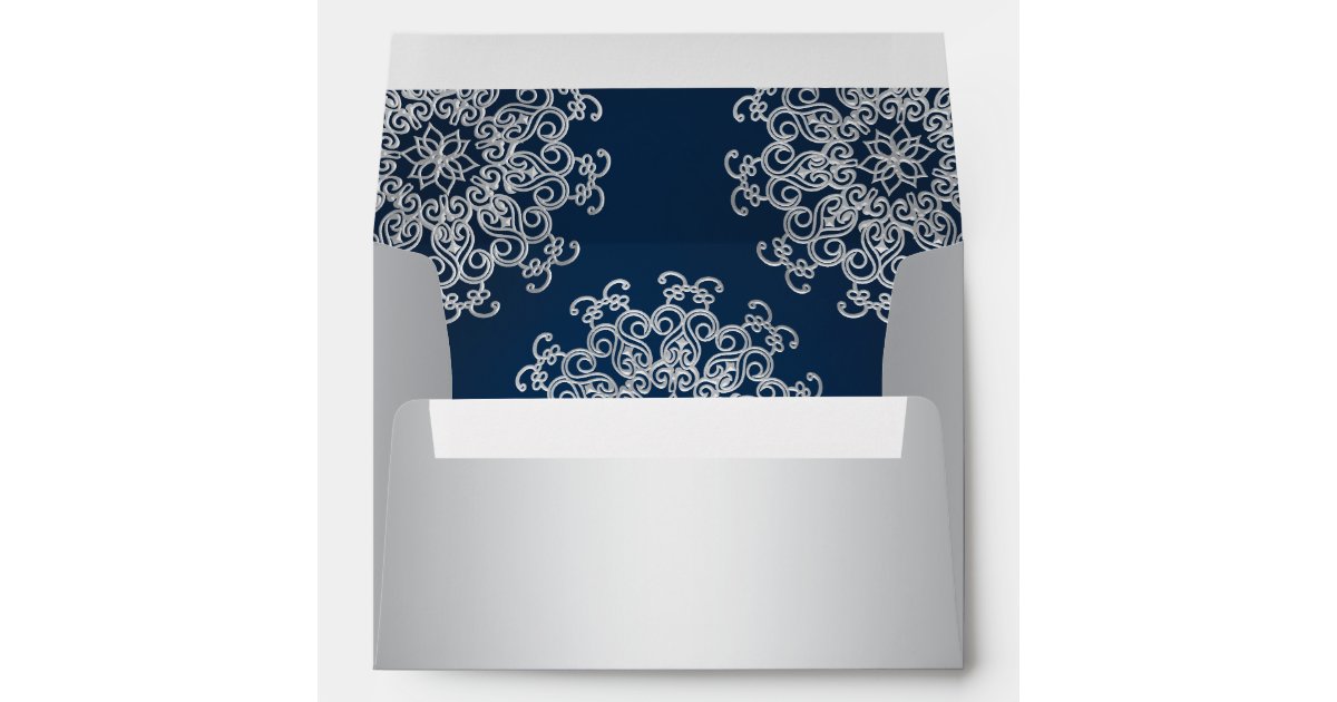 Silver and Navy Indian Style Envelope | Zazzle.com