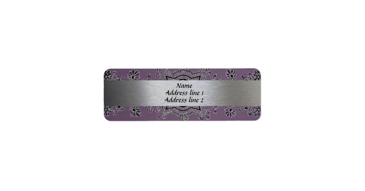 Silver and Purple Metallic Address labels | Zazzle