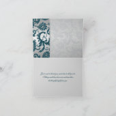 Silver and Teal Damask II Thank You Card | Zazzle