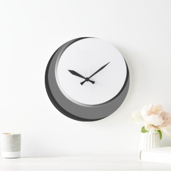 Silver and White Retro Modern Kitchen Wall Clock | Zazzle