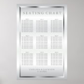 Silver and White Satin - 9 Seating Chart | Zazzle