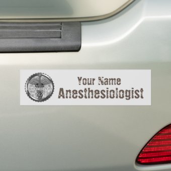 Silver Anesthesiologist Bumper Sticker | Zazzle