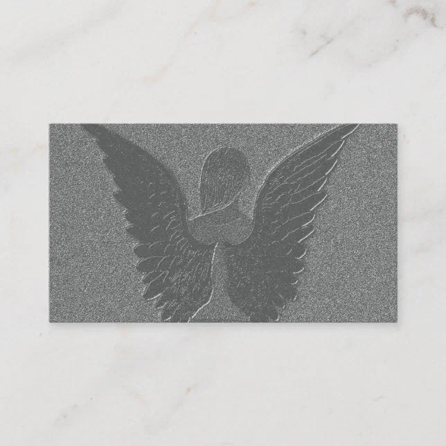 Silver Angel Wings and Angel Business Card | Zazzle