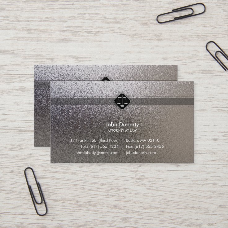 Silver Attorney at Law Business Card | Zazzle
