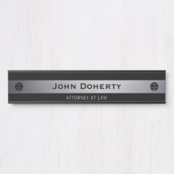 Silver ATTORNEY AT LAW | Lawyer Door Sign | Zazzle