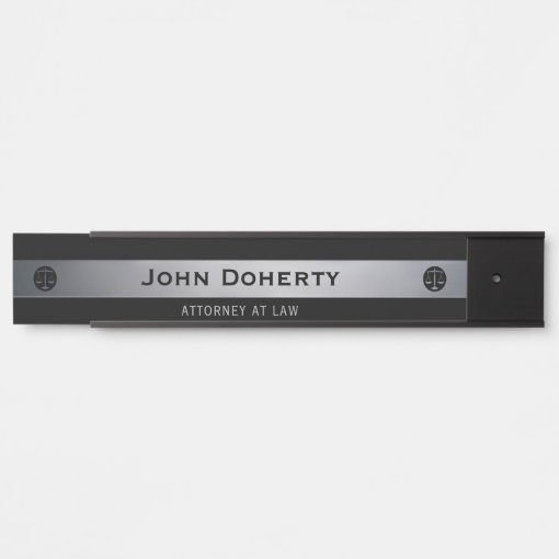 Silver ATTORNEY AT LAW | Lawyer Door Sign | Zazzle