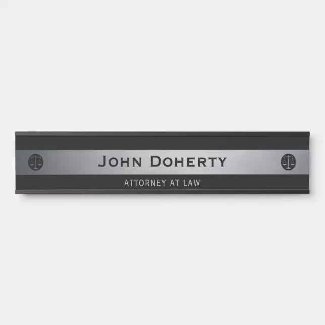 Silver ATTORNEY AT LAW | Lawyer Door Sign | Zazzle
