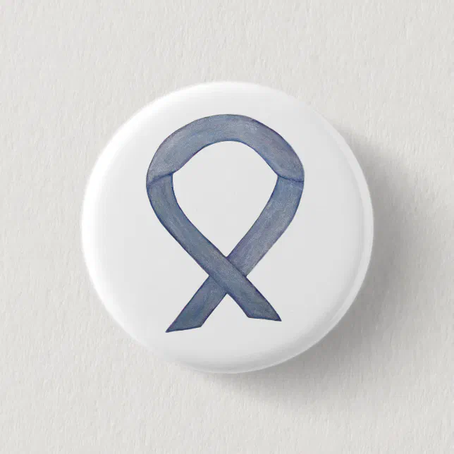 Silver Awareness Ribbon Custom Art Pin Buttons | Zazzle
