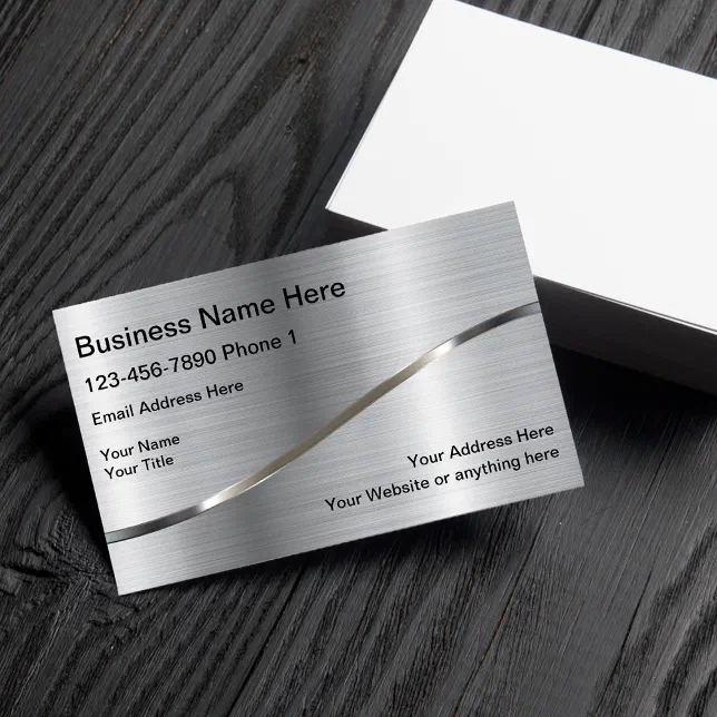 Silver Background Construction Service Business Card | Zazzle