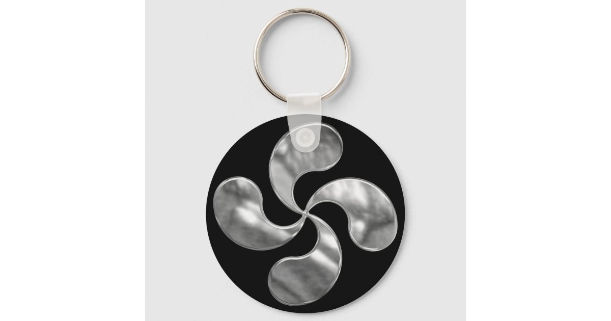 Silver Basque Cross Keychain | Zazzle