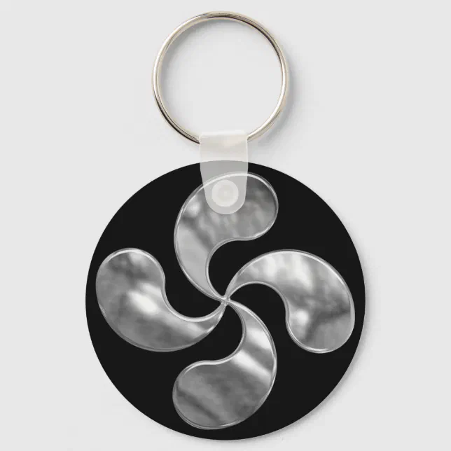 Silver Basque Cross Keychain | Zazzle