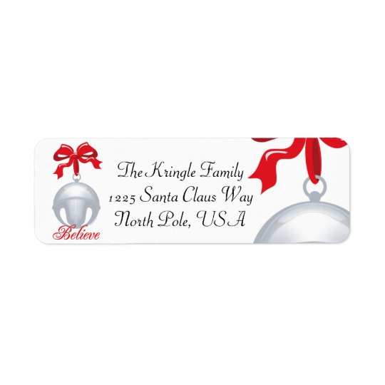 Silver Bell Believe Address Label | Zazzle.com