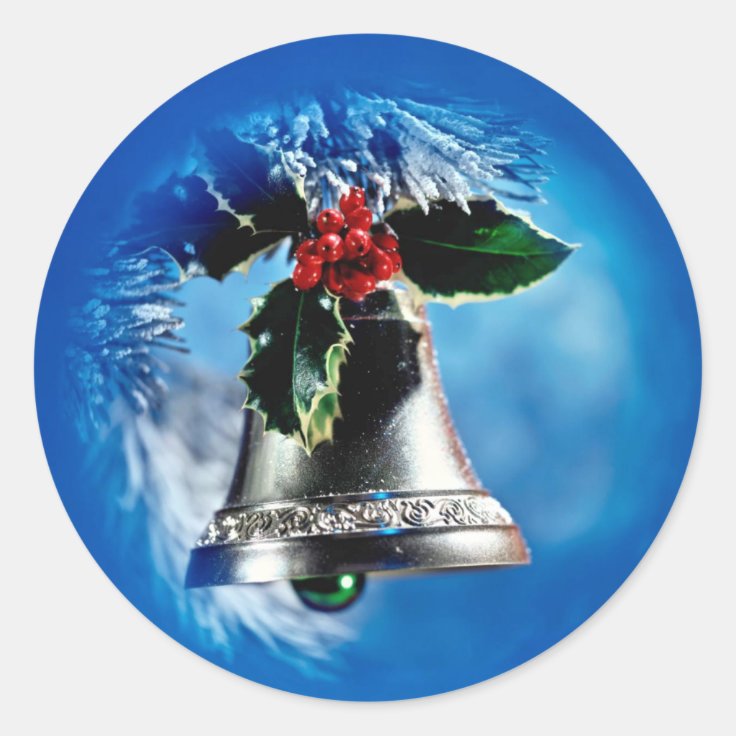 Silver Bells Classic Round Sticker | Zazzle