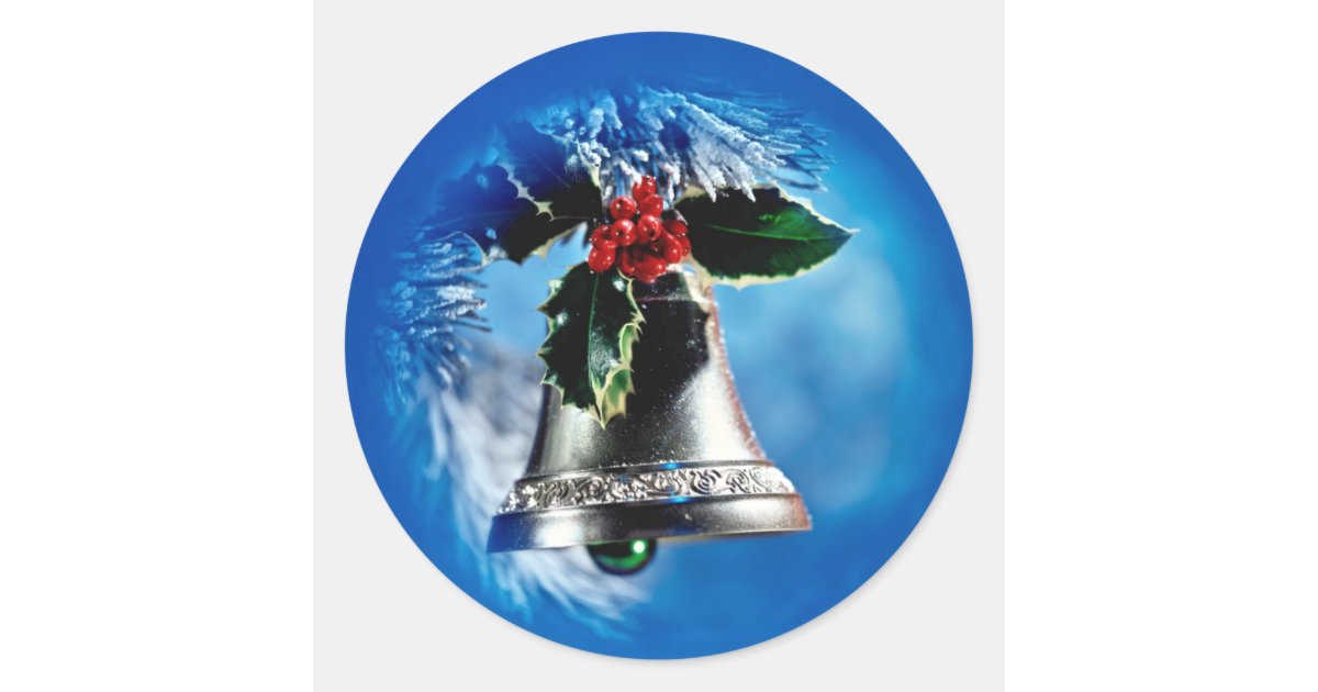 Silver Bells Classic Round Sticker | Zazzle