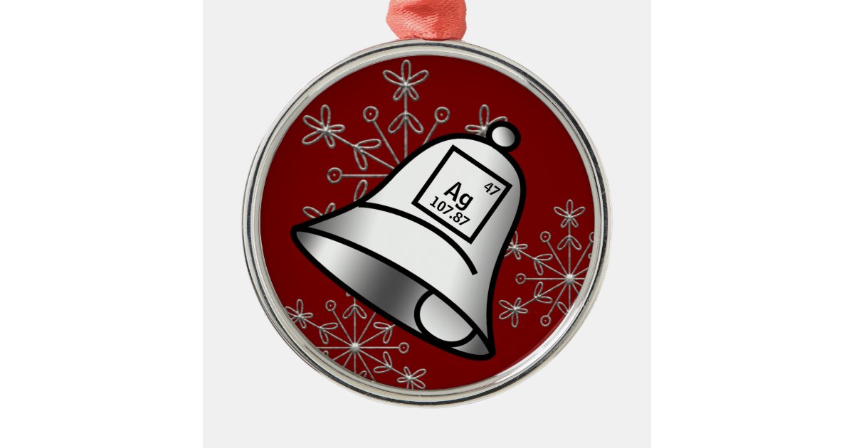 Silver Bells Periodic Table Snowflake Science Gift Metal Ornament | Zazzle