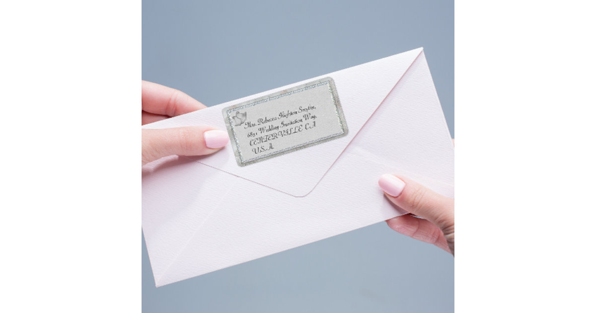 Silver Bells Wedding Address Labels | Zazzle