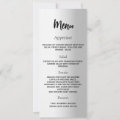 Silver birthday program dinner menu card | Zazzle