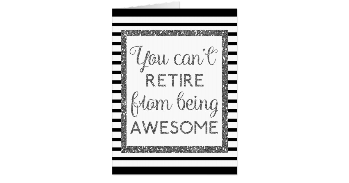 Silver Black and White Retirement Big Card | Zazzle